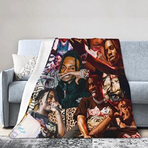 danajlessard flannel blanket playboi rapper carti throws blanket fleece air conditioning blankets all season 60"x50"