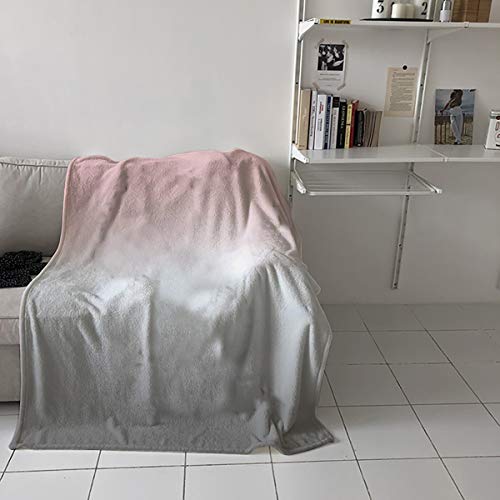 LUSWEET Fleece Blanket Lightweight Cozy Throw Blanket Ombre Pink Grey Warm Bed Blanket,40x50 Inch Flannel Blanket Fit Sofa,Bed,Couch,Luxury Microfiber Throws