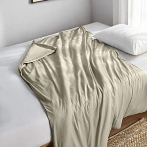 YnM Weighted Blanket and Duvet Covers — Hot and Cold Duvet Cover Set (3 Pieces) — (Teddy Bear Velvet Khaki, 60''x80'' 20lbs), Suit for One Person(~190lb) Use on Queen/King Bed