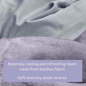 Dream Lab Amethyst and Quartz Crystal Cooling Reversible Weighted Blanket with Removable Cover, 15 Pounds, Lavender