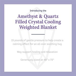 Dream Lab Amethyst and Quartz Crystal Cooling Reversible Weighted Blanket with Removable Cover, 15 Pounds, Lavender