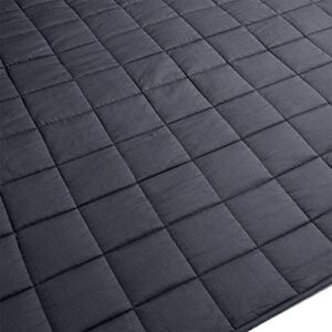 MAPLE DOWN Weighted Blanket 20 lbs | for Adult & Kids | Queen Size | 100% Cotton Material with Glass Beads | Bedroom & Living Room | 180lbs-210lbs(Dark Gray 60”x80”)