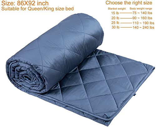 NIGHTLY GOOD DREAM Weighted Blanket for Adults 25 lbs 92X86 Inch Cooling Weighted Blankets King Size Bamboo Heavy Blanket for Deeper Sleep