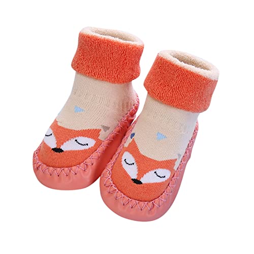 Lykmera Cartoon Printed Socks Shoes for Baby Girl Boy Autumn Winter Toddler Shoes Blat Bottom Non Slip Socks Shoes for Kids (G, 6-12 Months)