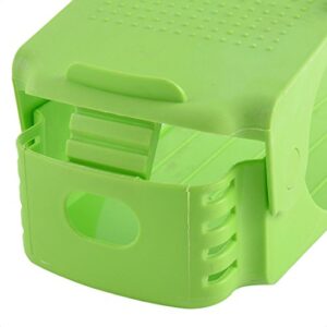 Qtqgoitem Plastic Household Space Saver Adjustable Heel Shoe Holder Organizer Rack Collector Stacker Storage Green (Model: 179 08c 4df 72d 649)