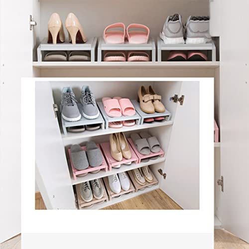 Cabilock Stand Holder Organizing Double-Layer Shoe Heel Footwear Household Sneakers Saving Sandals Simple High Bracket Low Plastic Organizer Adjustable Space-Saving Entryway Shop for Kids