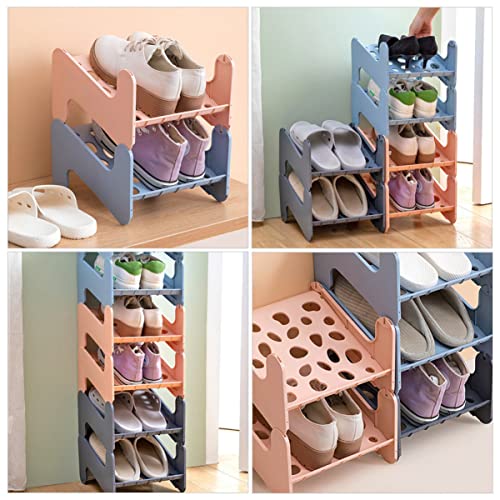 Cabilock 2 pcs Holder Saver Stackable Low Sneaker Saving Boot Container Storage Slots Heels Shoes Plastic Space Entryway Stacker Blue Toy Shelf High Shoe Cabinet Home Sandals for