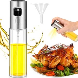 LayYun Olive Oil Sprayer Dispenser for cooking, Food-grade Glass Oil Spray Transparent Vinegar Bottle Oil Dispenser 100ml for BBQ/Making Salad/Baking/Roasting/Grilling/Frying Kitchen