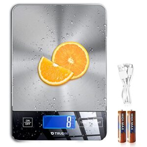 【NASA-Grade】33lb Food Kitchen Digital Scale,【Bread Meat Cookies Measures Precisely】Weight Grams and Ounces for Baking Cooking,1g/0.1oz Precise Graduation,304 Stainless Steel,Waterproof Tempered Glass