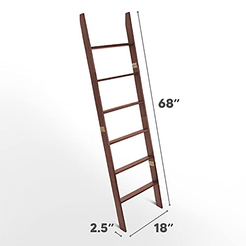 AVAFORT Wall-Leaning Wood Blanket Towel Ladder (Brown)