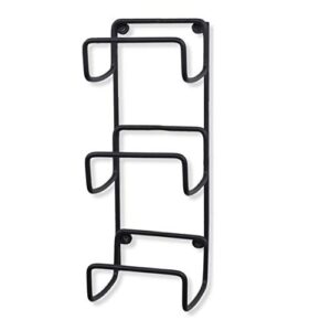 Wallniture Boto Towel Rack for Bathroom Wall Decor, Wrought Iron Organization and Storage Unit, Wall Mount Towel Holder, 3 Sectional, Black