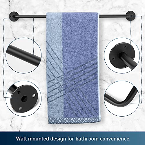 HCHANGEN Towel Rack for Bathroom Towel Holder, Stainless Steel 18 Inch Towel Bar, Towel Rod Wall Mounted, Set of 2 (Black)