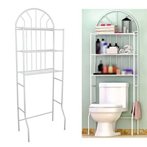 ocasami 3-shelf over the toilet organizer metal bathroom organizer over toilet, 3-tier white toilet shelf organizer freestanding storage space saver shelf 69.7x25.6x13.4inch | us stock