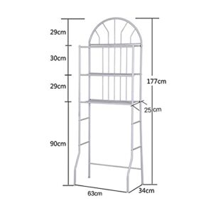 OCASAMI 3-Shelf Over The Toilet Organizer Metal Bathroom Organizer Over Toilet, 3-Tier White Toilet Shelf Organizer Freestanding Storage Space Saver Shelf 69.7x25.6x13.4inch | US Stock