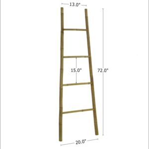 Statra Bamboo Bath Towel Ladder Rack 6 Ft, 72 x 20 x 2 Inches, Natural