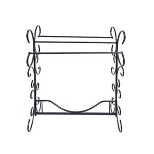 Freestanding Towel Rack 3 Tier Outdoor Pool Towel Drying Holder Standing for Bathroom Floor, Black