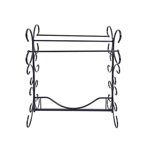 Freestanding Towel Rack 3 Tier Outdoor Pool Towel Drying Holder Standing for Bathroom Floor, Black