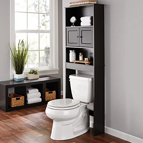 MIHAL Espresso 23" W Bathroom Space Saver, 3 Shelves, Over The Toilet Cabinet