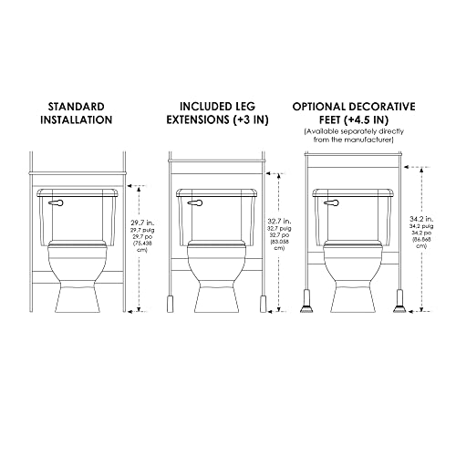 MIHAL Espresso 23" W Bathroom Space Saver, 3 Shelves, Over The Toilet Cabinet