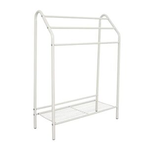 3 Bar Towel Rack w/Shelf for Bathroom and Kitchen, White