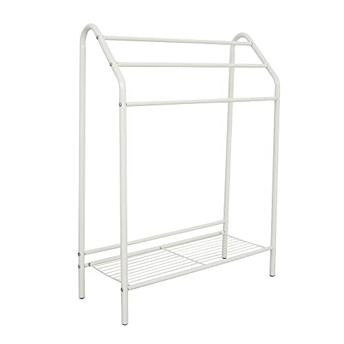 3 Bar Towel Rack w/Shelf for Bathroom and Kitchen, White