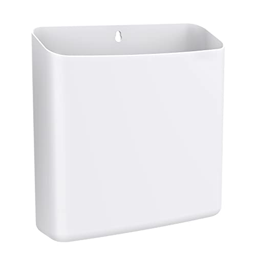 MoKo Magnetic Lint Bin for Laundry Room, Bathroom Washer Saving Container Hanging Widen Storage Holder Orgainzer Basket Wall Mount Trash Can for Detergent Pods Dryer Softener Balls Dryer Sheet, White