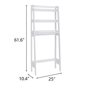 ZenStyle Over The Toilet Storage, 3-Tier Bathroom Space Saver Organizer Rack, Freestanding Above Toilet Stand for Bathroom, Laundry, Restroom, White