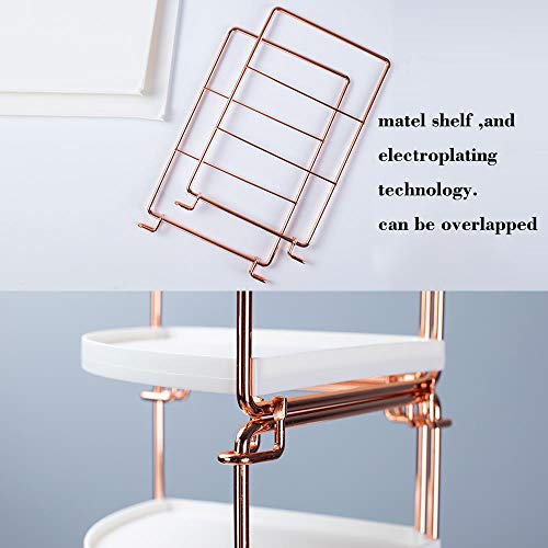 ICCGBHGO Bathroom Countertop Organizer, Corner Shelves Bathroom Vanity Counter Sink Storage, Rose Gold Standing Cosmetic Makeup Spice Rack Tray Cabinet for Kitchen and Bathroom 3-Tier