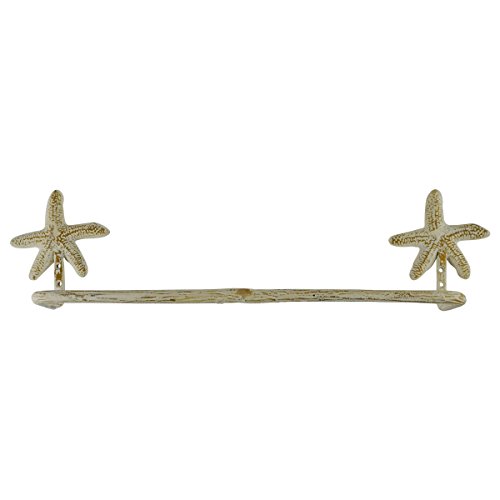 Treasure Gurus Wall Mount Starfish Bath Towel Bar Holder Nautical Beach House Bathroom Decor