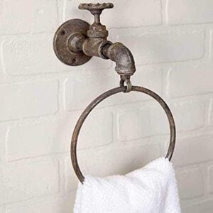 Industrial Water Spigot Towel Ring