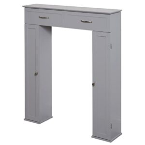 zenna home lift top storage console cabinet bathroom spacesaver, gray