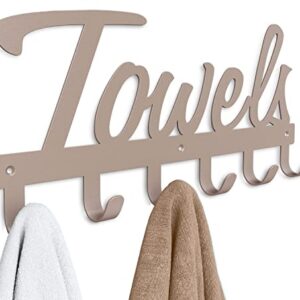 Livelab Towel Rack, Bathroom Towel Racks, 6 Hooks Bronze Towel Holder for Bathroom Wall Mounted Space Saving, Waterproof Rustproof Easy Install Towel Hanger to Hang Your Towels, Robes, Clothing