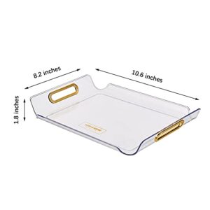 ANFENGLOU Bathroom Vanity Tray, Acrylic Bathroom Counter Organizer for Candle,Lotion Bottle, Cosmetics Perfume Organizer Skincare Organizers for Dresser (Clear)