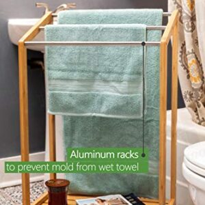 Bamboo Land- Bamboo Freestanding Towel Rack for Bathroom, Bathroom Hand Towel Holder, Outdoor Towel Rack for Pool, Standing Towel Rack, Towel Racks for Bathroom Freestanding, Towel Holder Stand