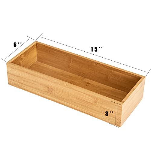 Natural Bamboo Bathroom Tray -Wooden Basket for Toilet Tank Top and Counter - Home Decor Wood Box for Toilet Paper Storage - Towel Holder for Guest