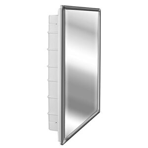 zaca 11-1-26-32 regulus frame recessed mount medicine cabinet-reversible for left/right swing, 26"l x 16"w, 6 shelf, chrome