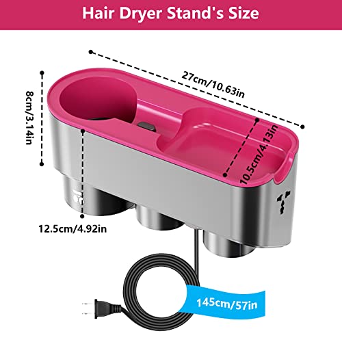 EID Smart Hand Dryer,Hair Dryer Holder for Dyson Hair Dryer Wall Mounted,Non-Perforated Organizer Holders for The Bathroom,Dual-Purpose for Storage Rack and Hand Dryer