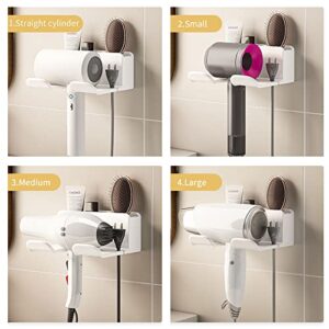 OLISHI Adhesive Hair Dryer Holder Stick on Wall or Wall Mount Bathroom Hair Blow Dryer Rack Organizer