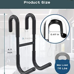 NACETURE Over Shower Door Hooks (3 Pack) Towel Hooks Towel Hanger for Bathroom No Drill Frameless Glass –Stainless Steel Bar Holder, Shower Squeegee Rack, Glass Robe Hook for Organize (Black 3 Pack)