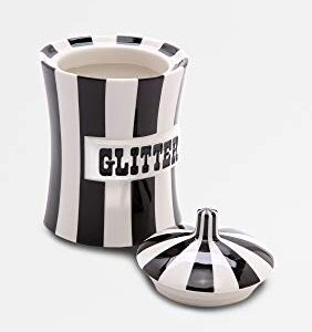 Jonathan Adler Glitter Canister, Black/White, One Size