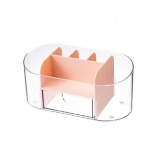 sunficon makeup organizer holder tray cosmetic display case w pink drawer tabletop desktop vanity countertop bathroom wall cabinet medicine storage box womens ladies girls