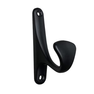 angstrom 10-pack bath hook, wall mounted single prong holder for bathroom robes and towels (matte black)