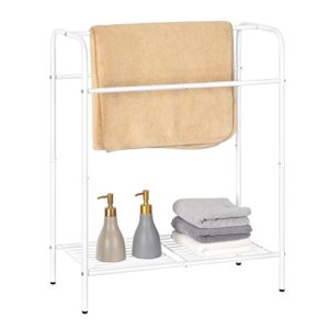 towel racks for bathroom freestanding 3-tier towel stand rack for bath towel stand holder with bottom storage shelf organizer for laundry room white