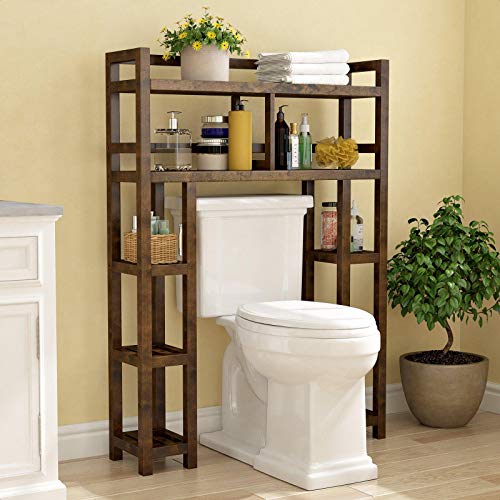 Bernardston 34.5" W x 48" H x 9" D Solid Wood Free-Standing Over-the-Toilet Storage