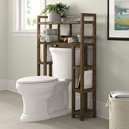 Bernardston 34.5" W x 48" H x 9" D Solid Wood Free-Standing Over-the-Toilet Storage