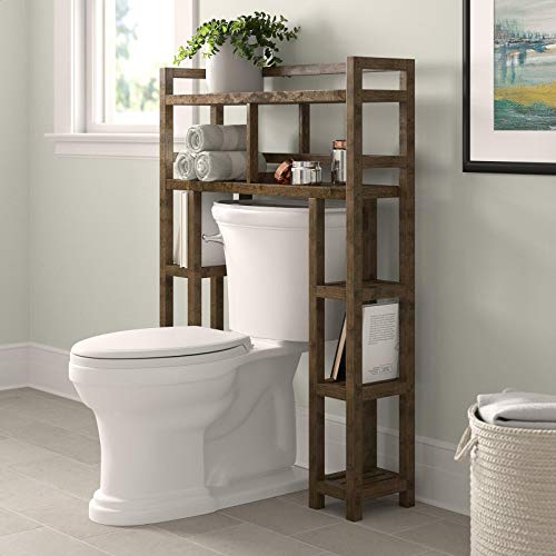 Bernardston 34.5" W x 48" H x 9" D Solid Wood Free-Standing Over-the-Toilet Storage