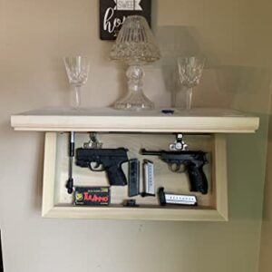 Stow Shelves Concealment Gun Shelf with Hidden Trap Door with RFID Lock Natural Wood 23 X 11.5 X 4 (Unfinished) (2412R-UF)