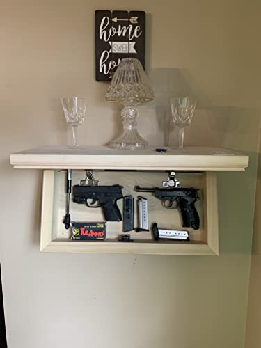 Stow Shelves Concealment Gun Shelf with Hidden Trap Door with RFID Lock Natural Wood 23 X 11.5 X 4 (Unfinished) (2412R-UF)