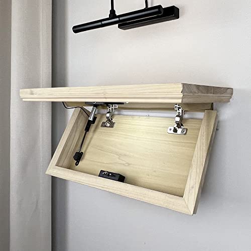 Stow Shelves Concealment Gun Shelf with Hidden Trap Door with RFID Lock Natural Wood 23 X 11.5 X 4 (Unfinished) (2412R-UF)