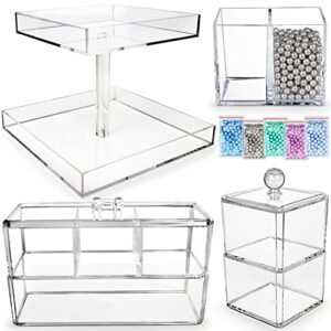 deluxe bathroom counter organizer set (5 bead color options) - no other bathroom countertop organizer compares. bathroom counter storage set with space-saving design in bathroom organizers & storage.